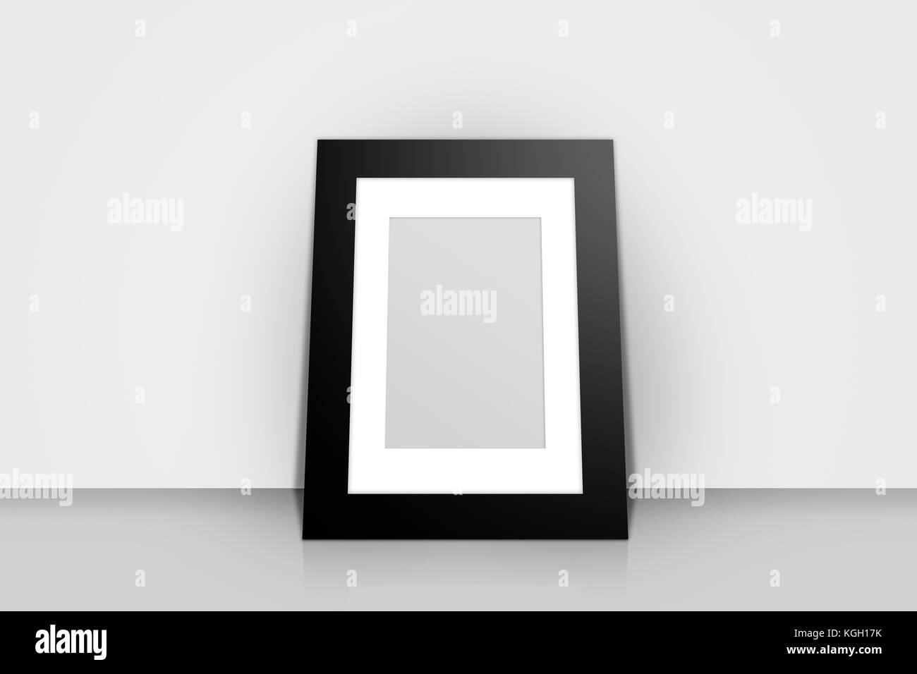 Rectangular black realistic picture frame with copy space mock up on ...