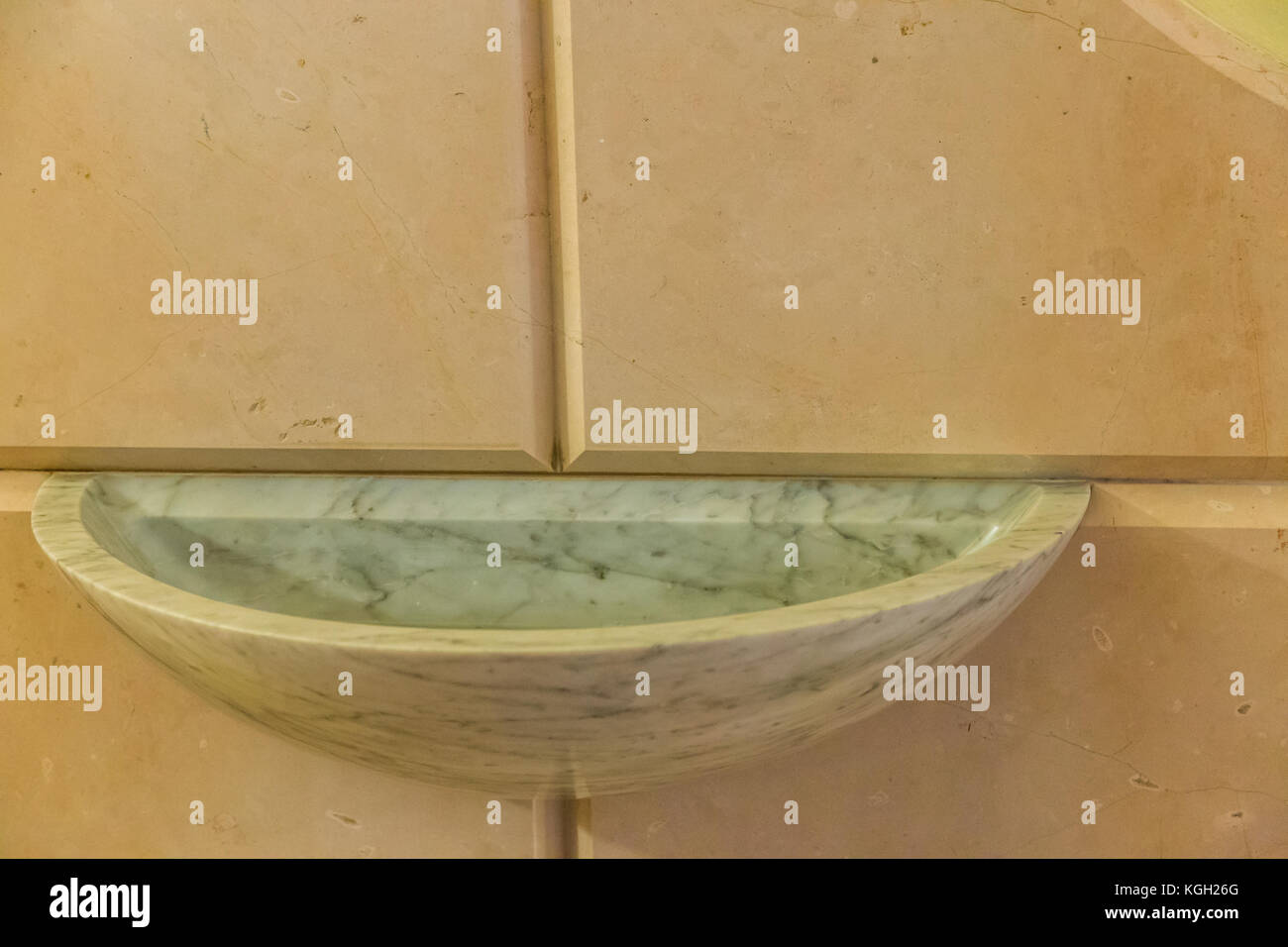 closeup of modern white marble stoup Stock Photo - Alamy