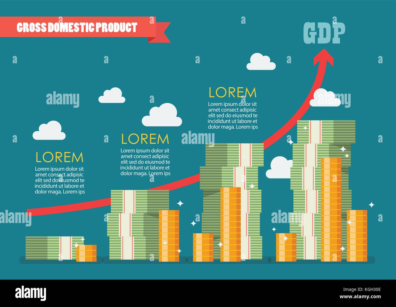 Gross domestic product infographic. Economic growth concept Stock ...
