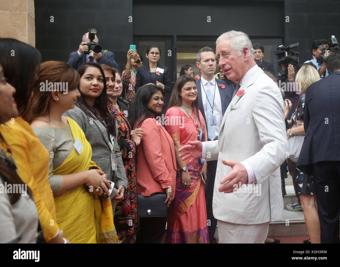 The Prince of Wales arrives at the British Council in New Delhi, India ...