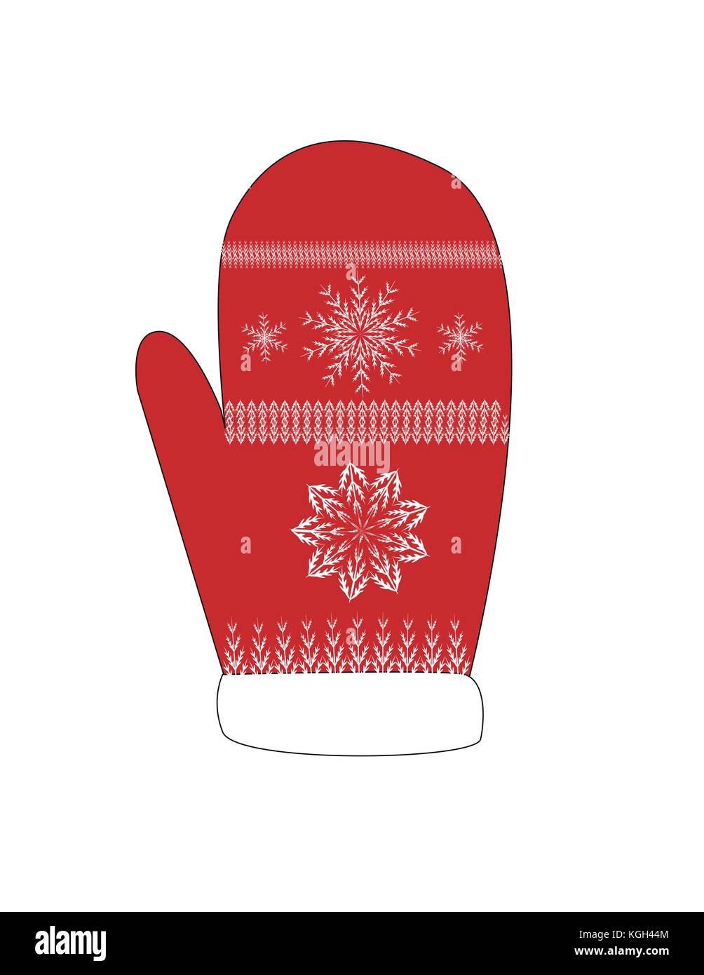 one winter red mitten on a light background Stock Vector Image & Art ...