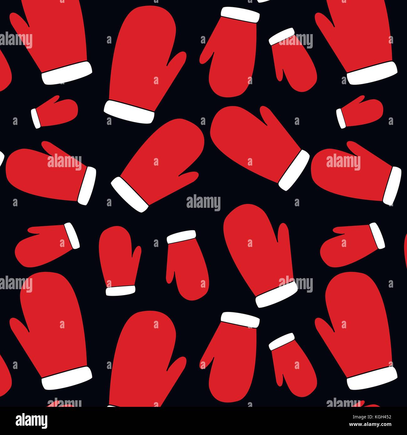 winter red mitten seamless on a dark background Stock Vector Image ...