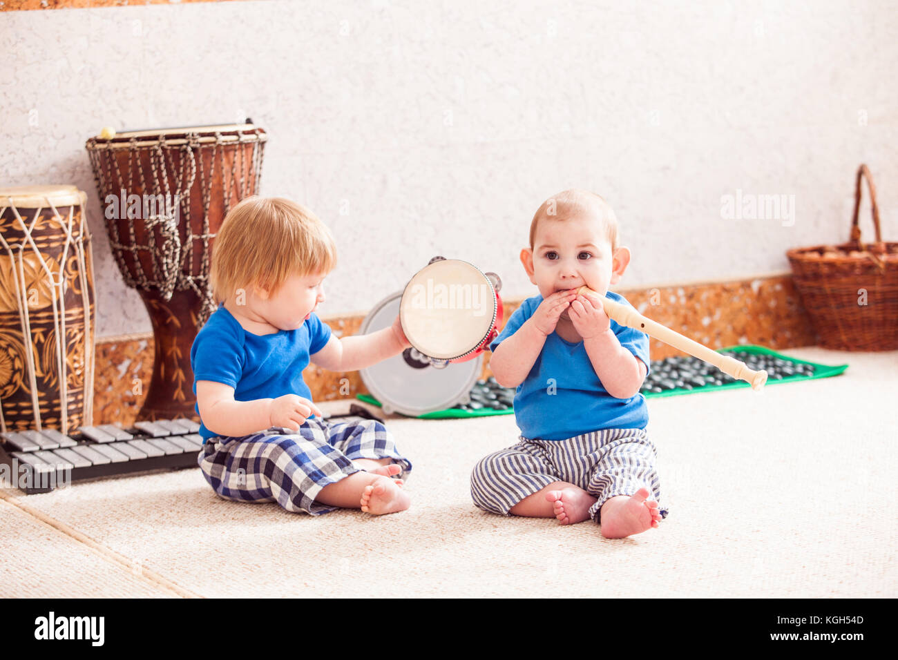 Boys with musical instruments Stock Photo - Alamy