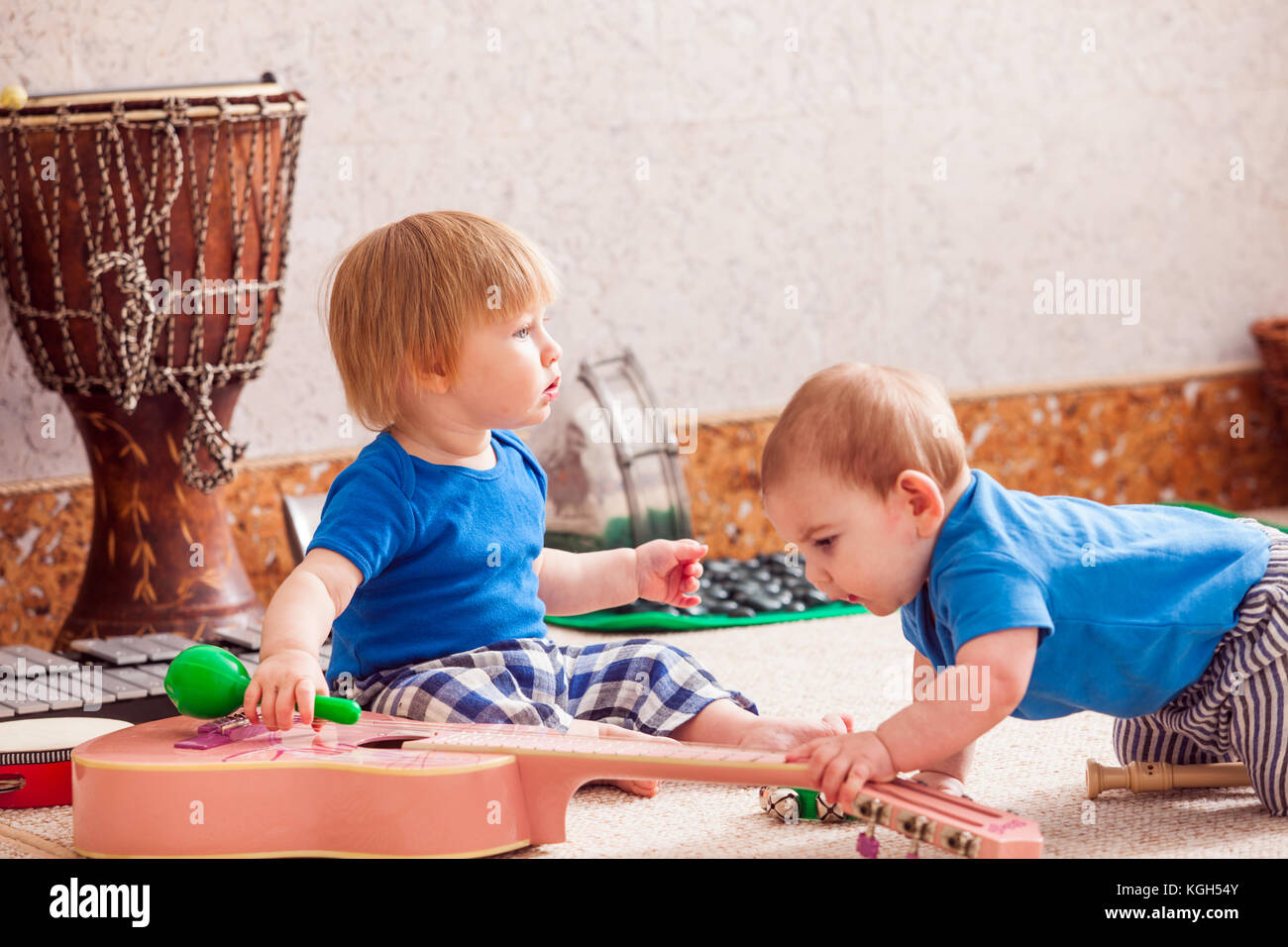 Boys with musical instruments Stock Photo - Alamy