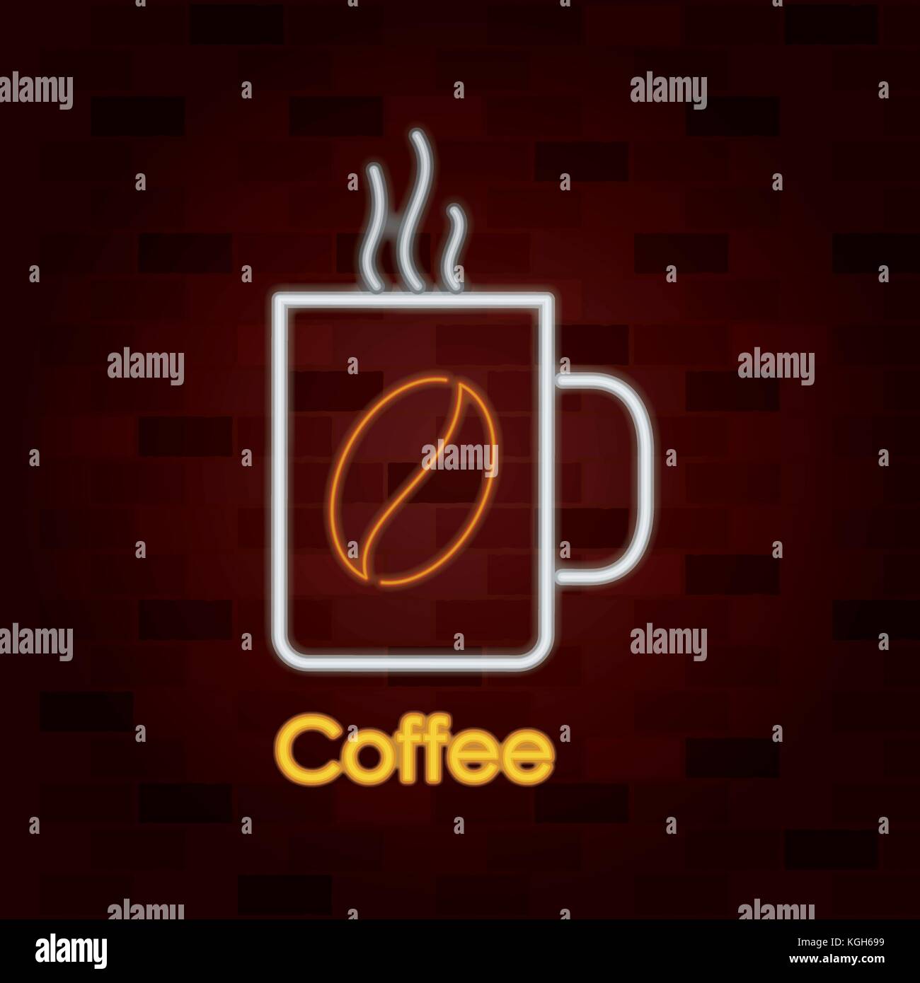 Neon coffee sign on Stock Vector Images - Alamy