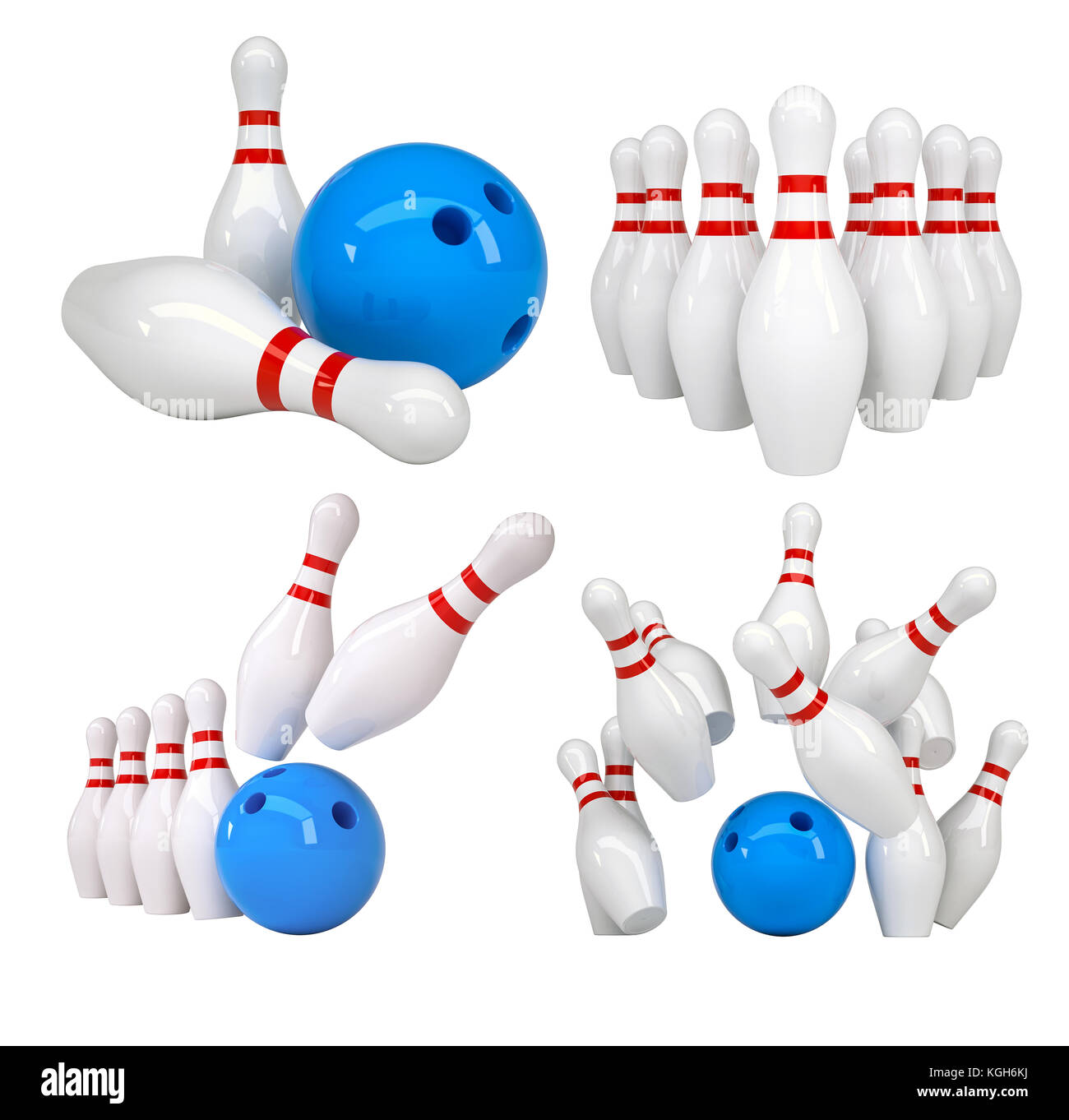 Bowling set. Isolated on white Stock Photo - Alamy