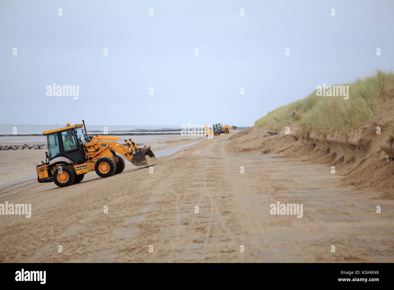 Beach nourishment work on sandy hi-res stock photography and images - Alamy