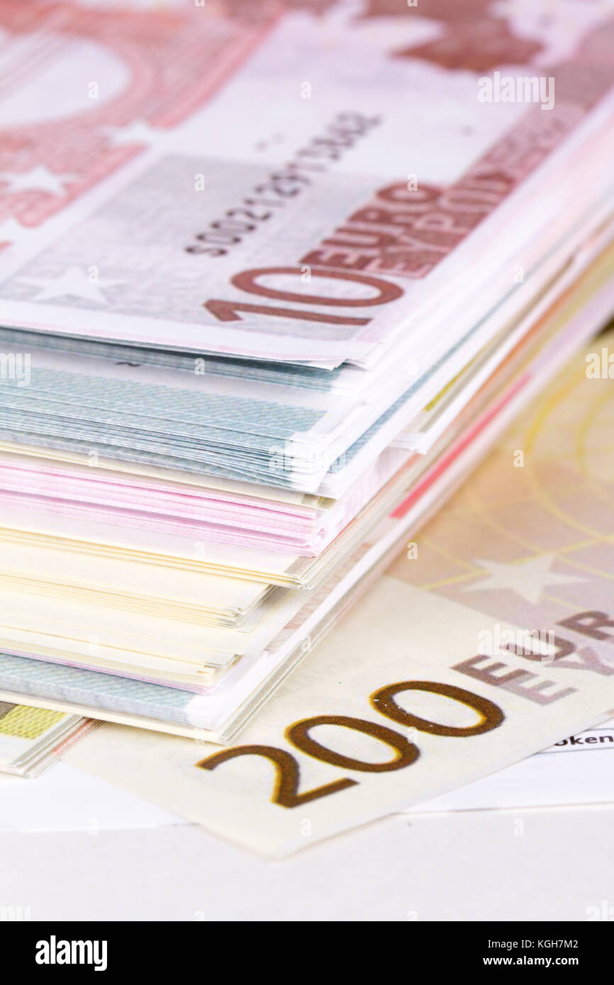 Finance concept, stack of euro banknotes and cash money Stock Photo - Alamy