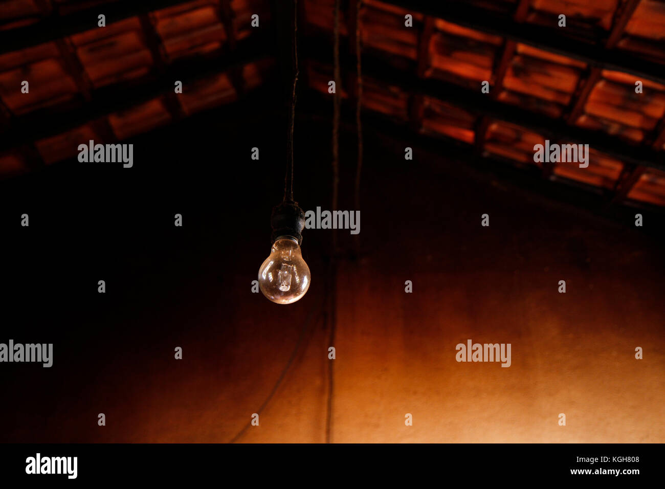 Lamp off in a dark and old house Stock Photo - Alamy