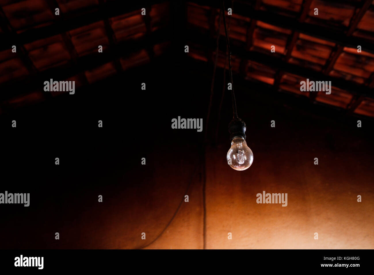 Lamp off in a dark and old house Stock Photo - Alamy