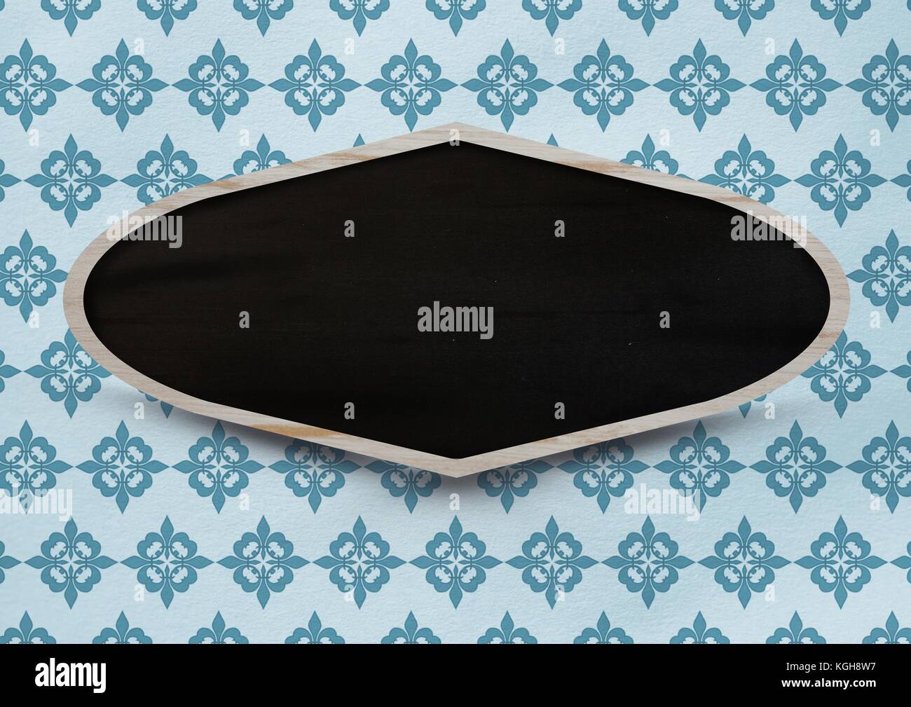 Digital composite of Blackboard sign on wallpaper Stock Photo - Alamy