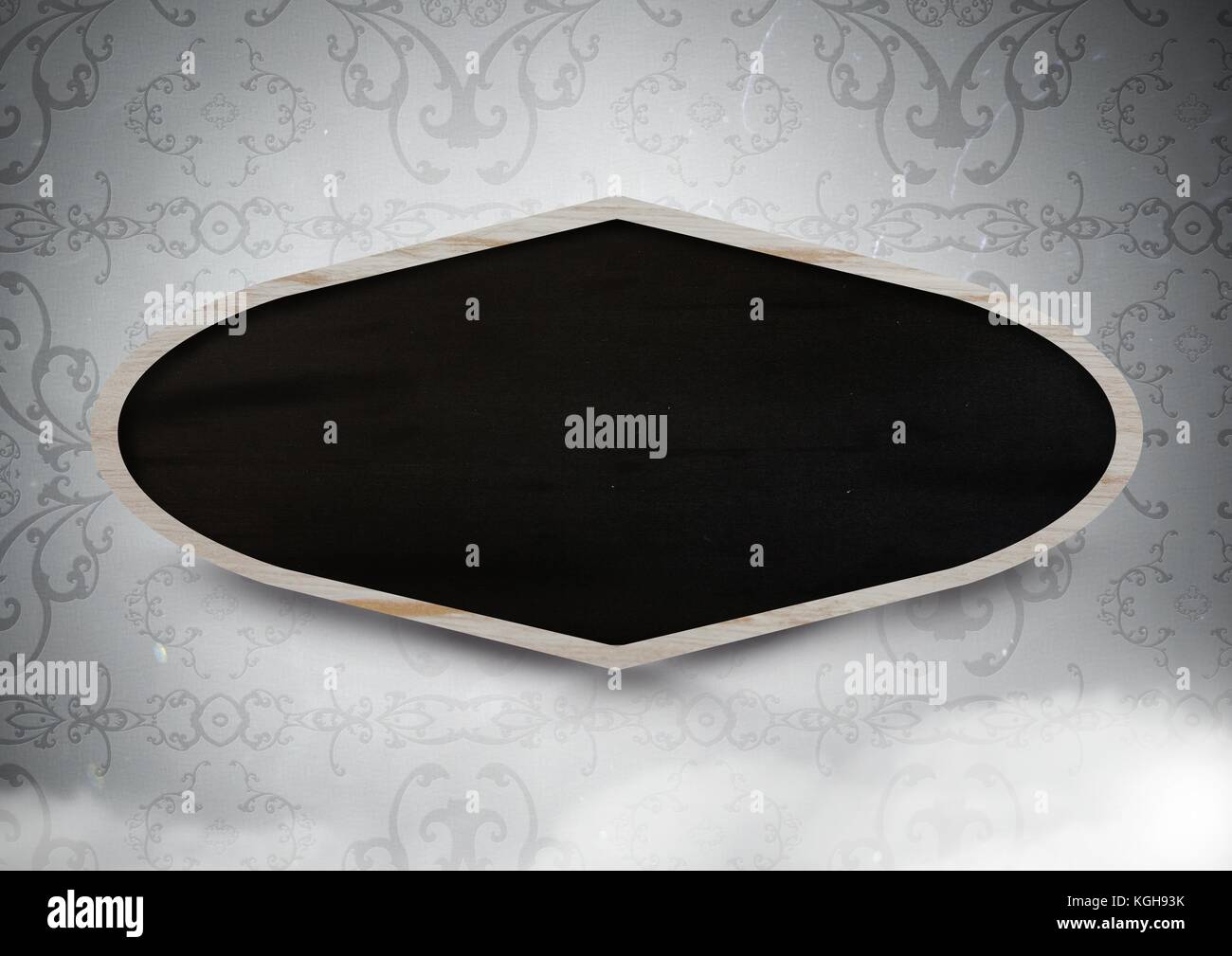 Digital composite of Blackboard sign on wallpaper Stock Photo - Alamy