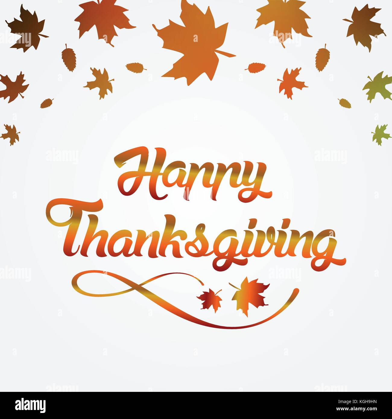 Thanksgiving greeting card with "Happy Thanksgiving" lettering text vector illustration Stock ...