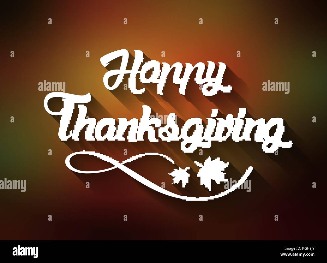 Thanksgiving greeting card with "Happy Thanksgiving" lettering text ...