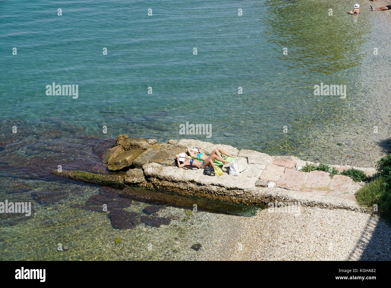 Corfu, Greece: People at the beach Stock Photo - Alamy