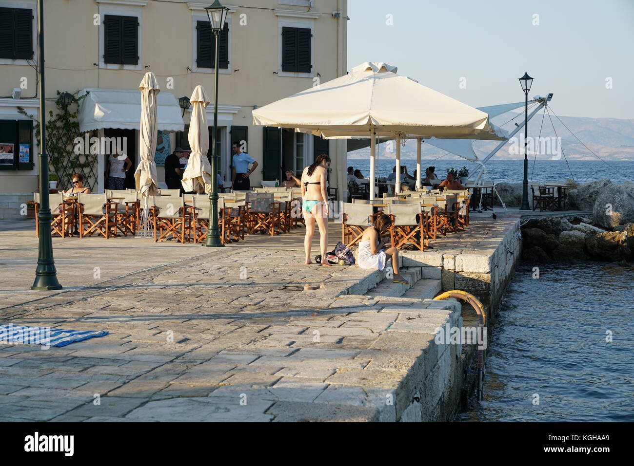 Corfu, Greece: People at the beach Stock Photo - Alamy