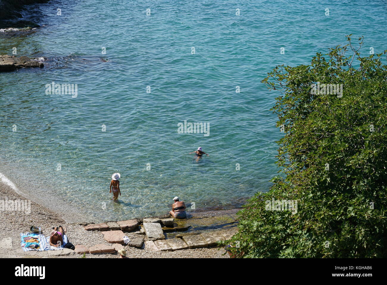Corfu, Greece: People at the beach Stock Photo - Alamy