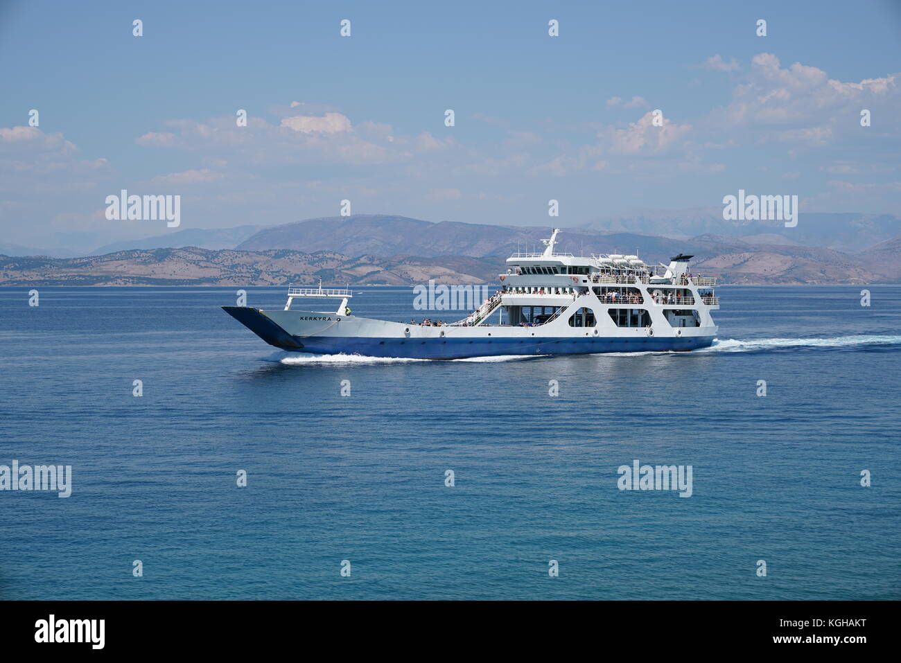 Corfu, Greece: Boat in the sea Stock Photo - Alamy