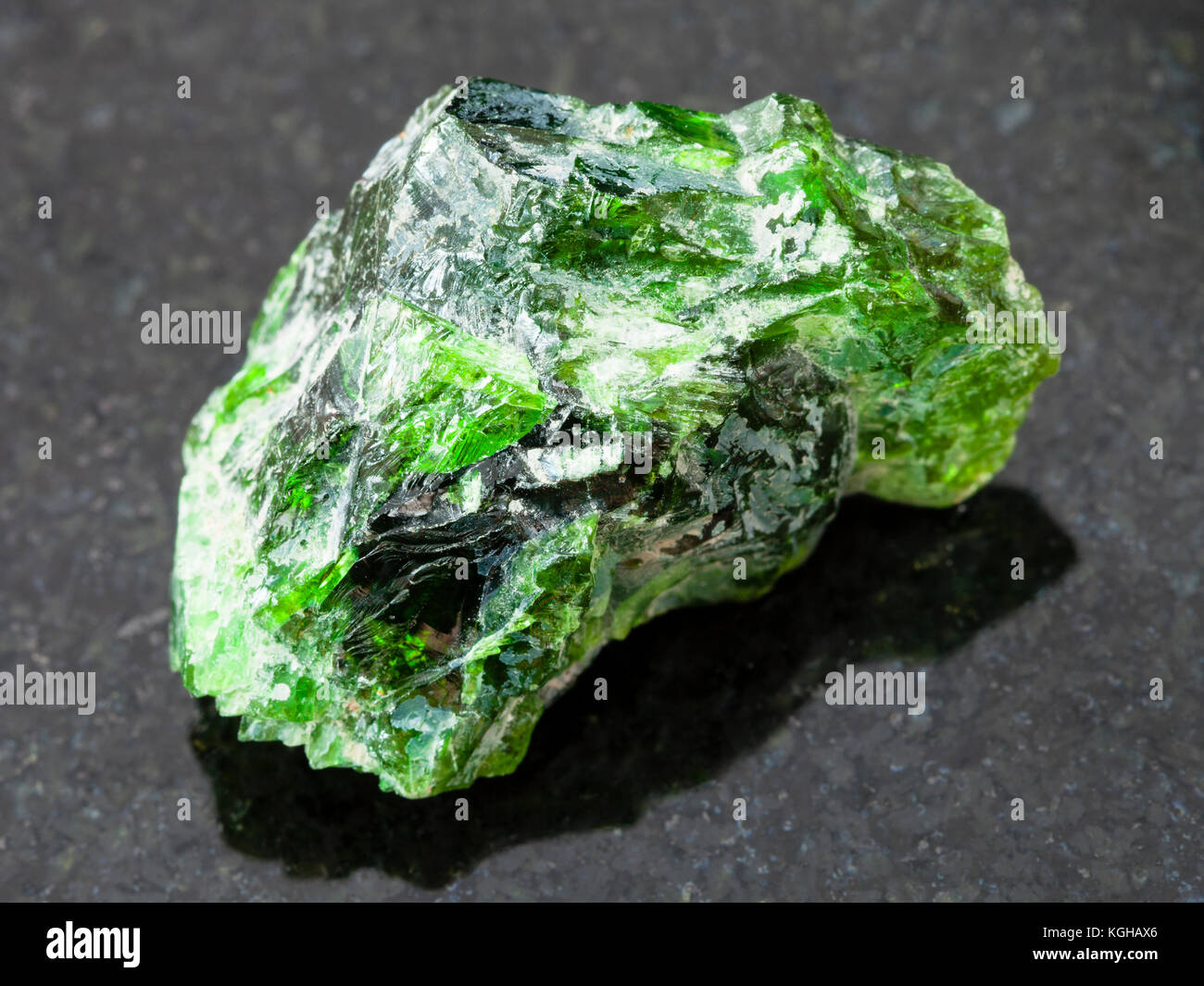 macro shooting of natural mineral rock specimen - crystal of Chrome ...
