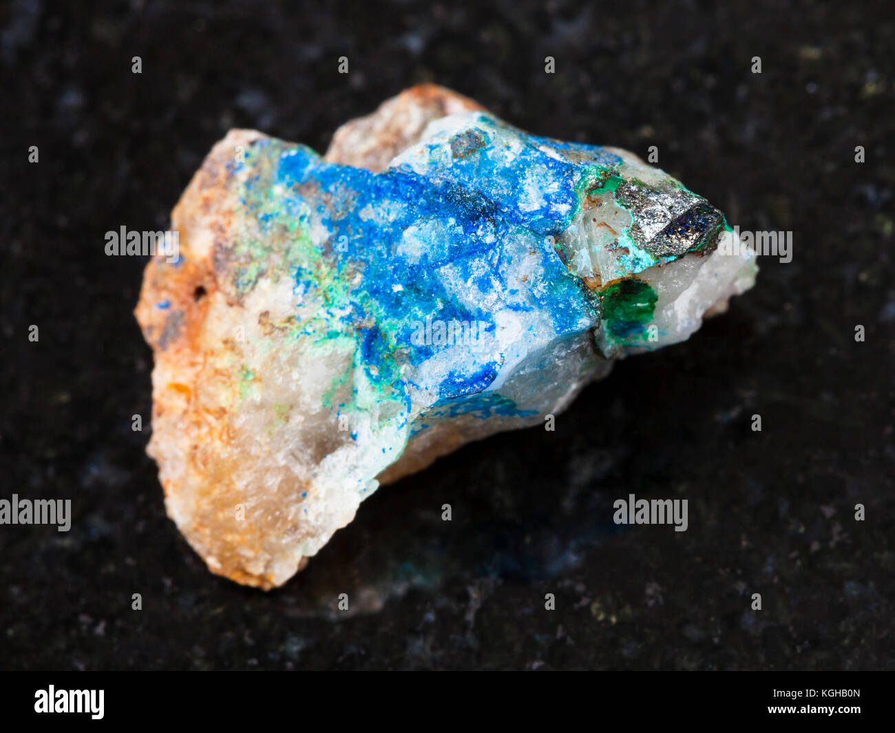 macro shooting of natural mineral rock specimen - tennantite crystal ...