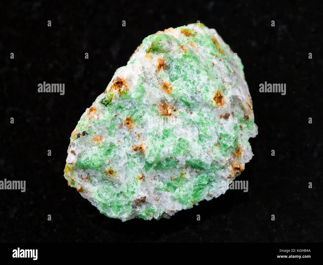 macro shooting of natural mineral rock specimen - rough Edenite stone ...