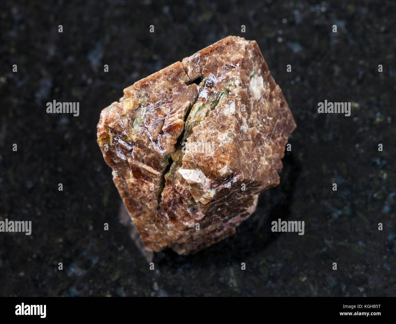 macro shooting of natural mineral rock specimen - rough crystal of ...