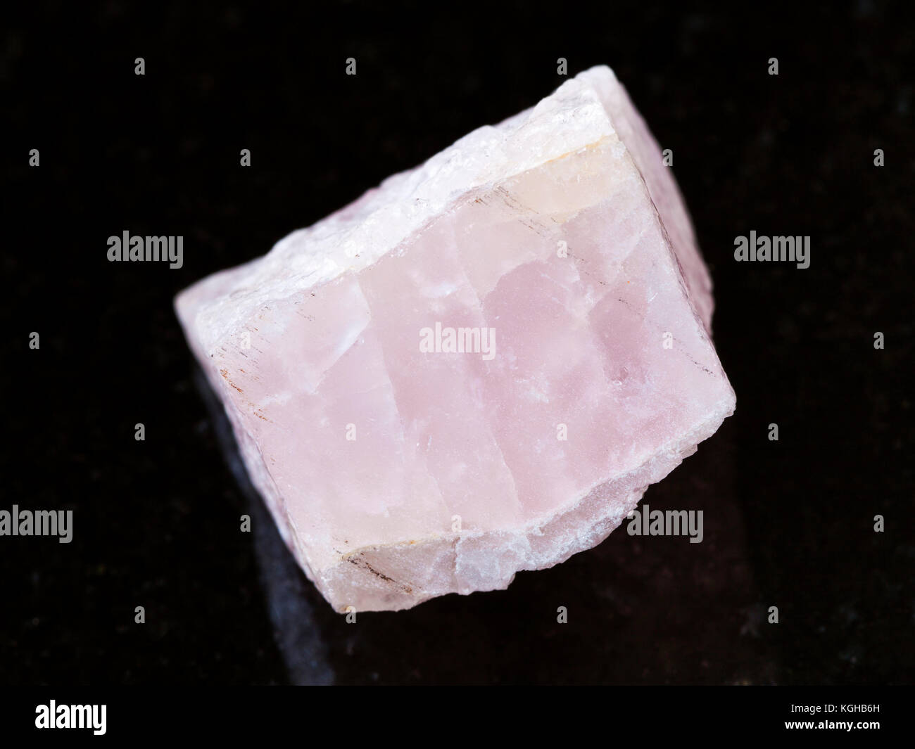 macro shooting of natural mineral rock specimen - crystal of morganite ...