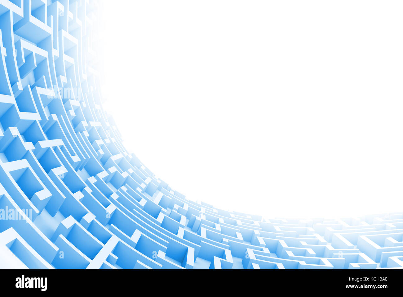 huge blue maze around an empty space (3d illustration Stock Photo - Alamy