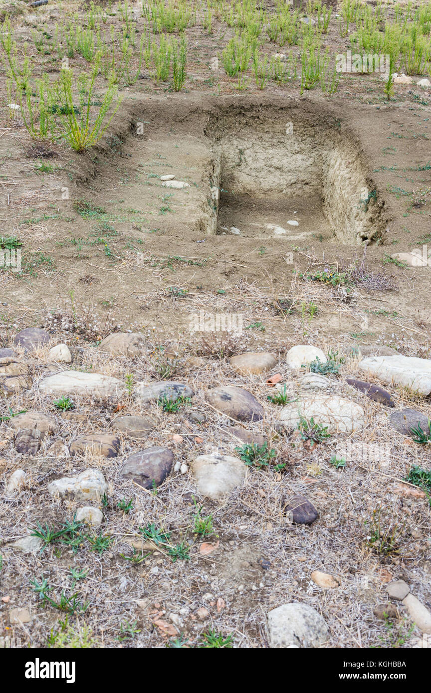 View of an empty grave ground. Open dumping. Religious place. Daylight ...
