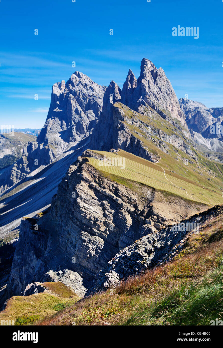Seceda mountain in the Dolomites Stock Photo - Alamy