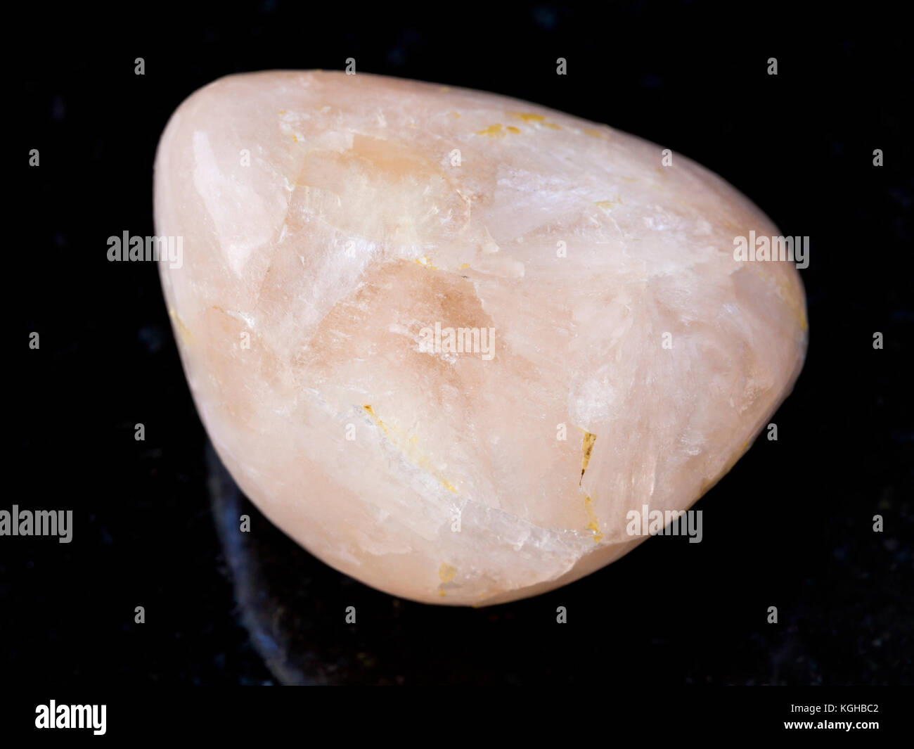 macro shooting of natural mineral rock specimen - tumbled Stilbite ...