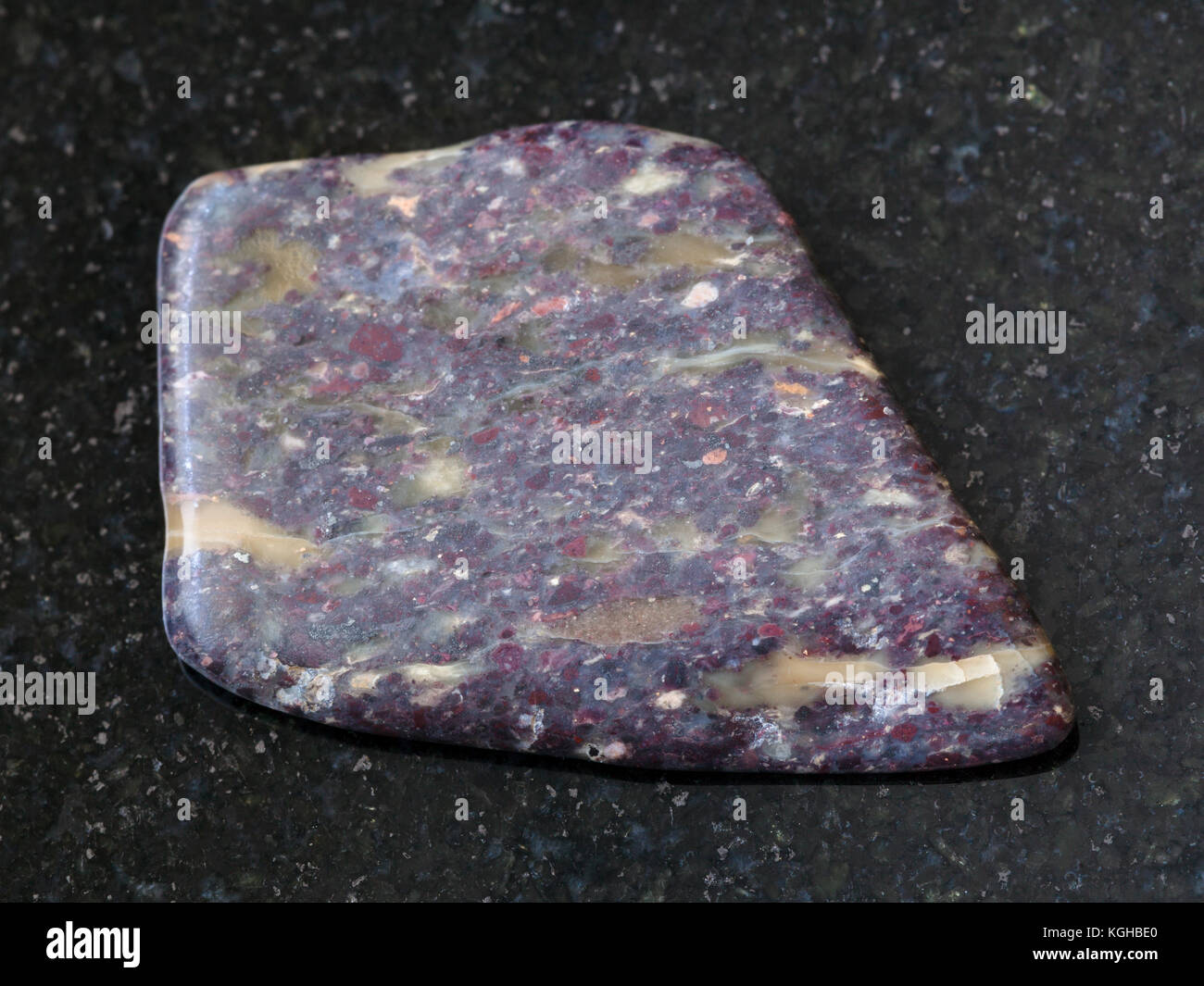 macro shooting of natural mineral rock specimen - polished Alunite ...