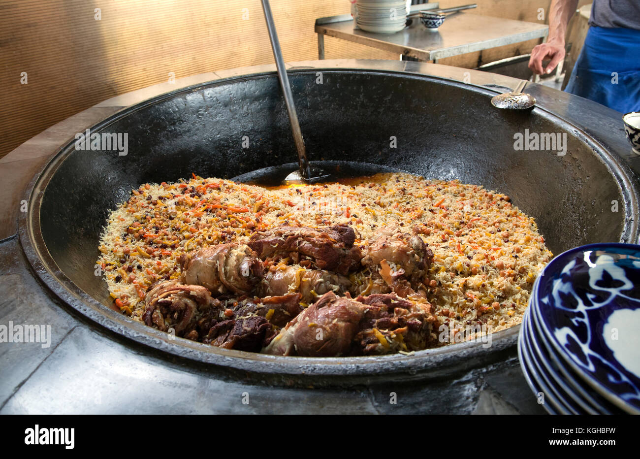 Pilaf cauldron, close-up Stock Photo - Alamy