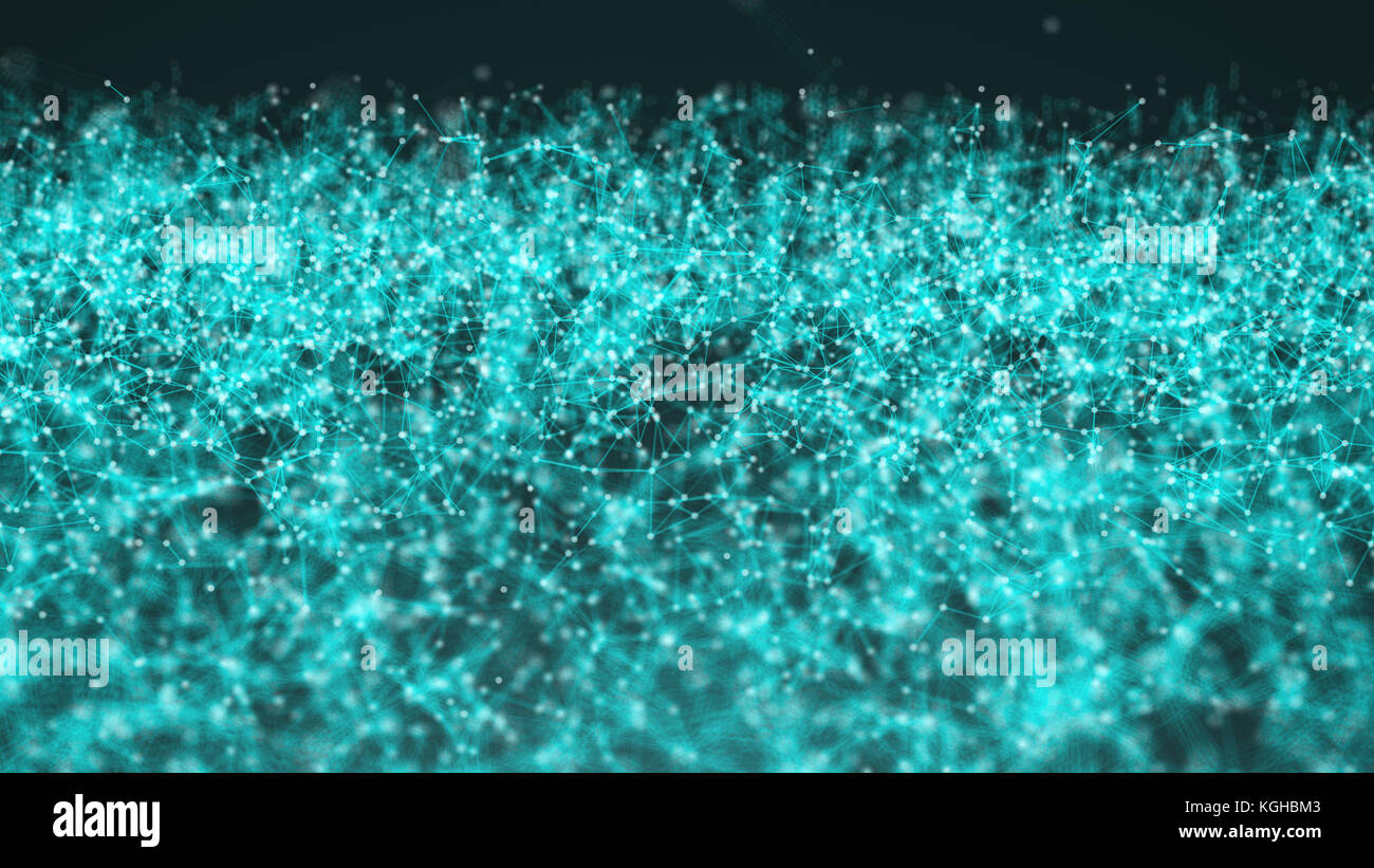 Abstract connection dots. Technology background. Digital drawing blue ...