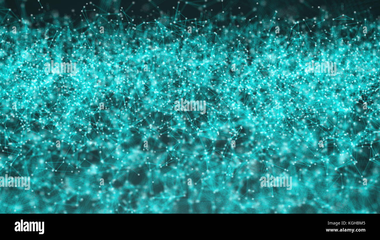 Abstract connection dots. Technology background. Digital drawing blue ...