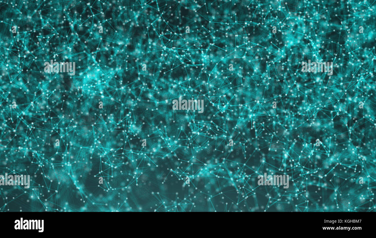 Abstract connection dots. Technology background. Digital drawing blue ...