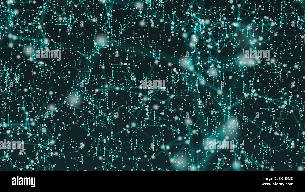 Abstract connection dots. Technology background. Digital drawing blue ...