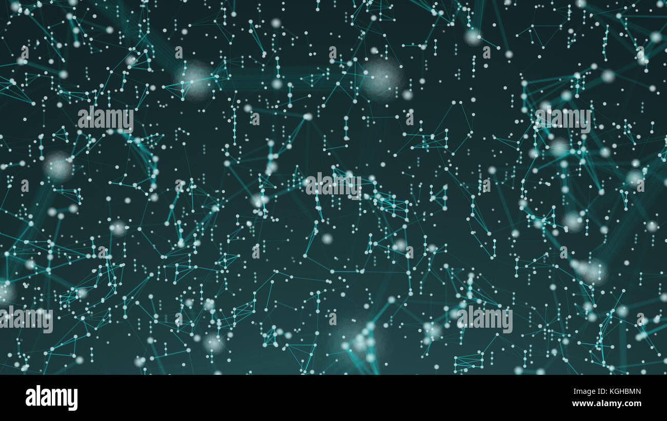 Abstract connection dots. Technology background. Digital drawing blue ...