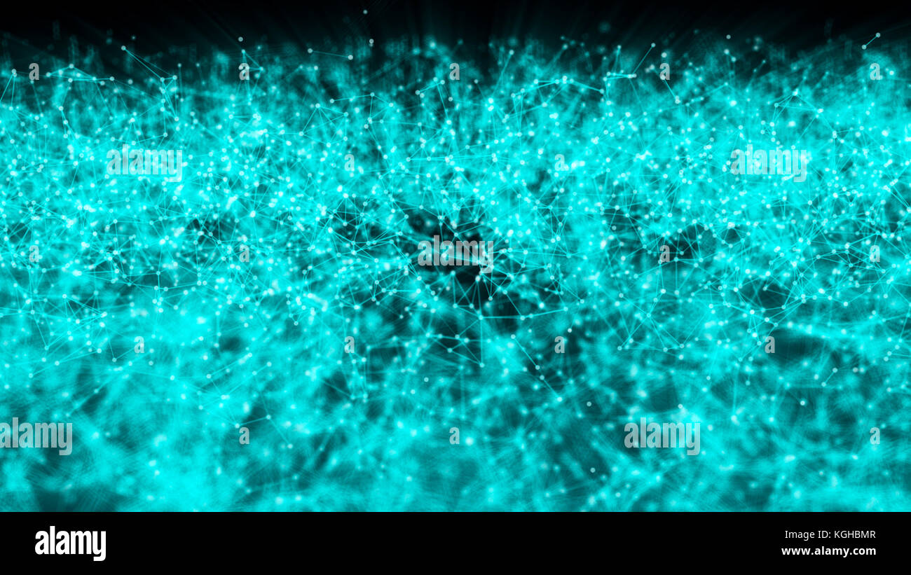 Abstract connection dots. Technology background. Digital drawing blue ...