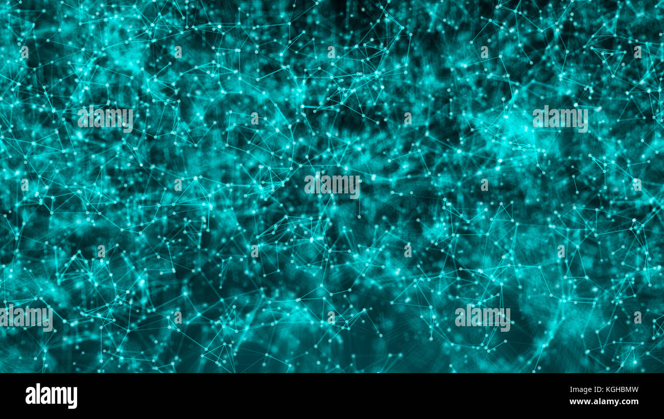 Abstract connection dots. Technology background. Digital drawing blue ...