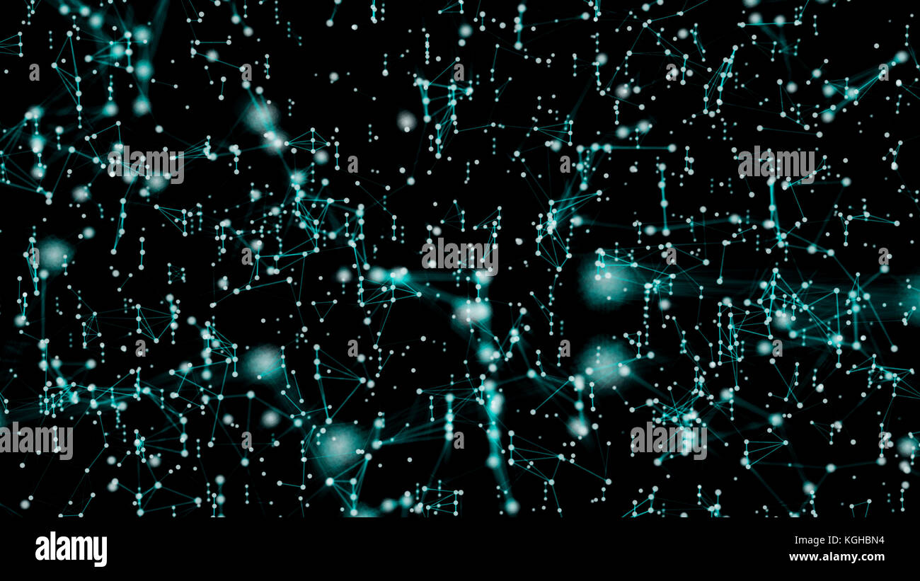 Abstract connection dots. Technology background. Digital drawing blue ...