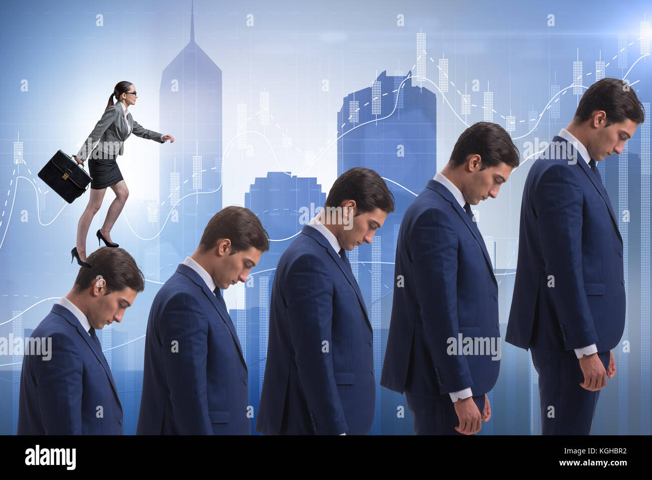 Business people climbing career ladder in business concept Stock Photo ...