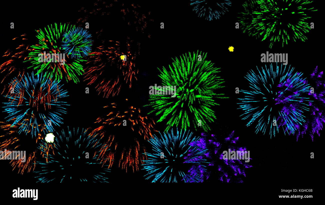 Abstract background with fireworks. Digital illustration Stock Photo ...