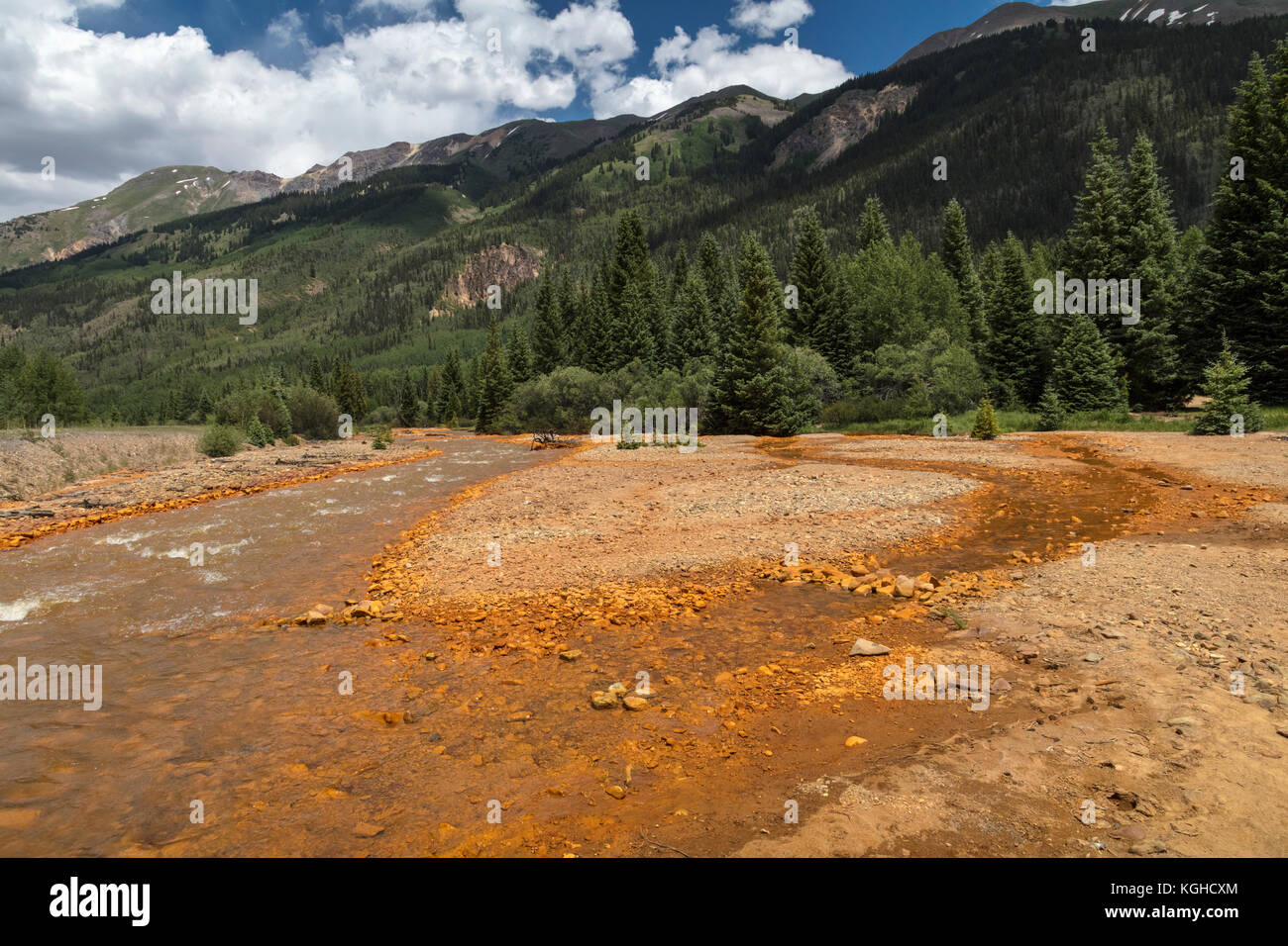 Mining Pollutants Poison the Animas River near Ouray, CO Stock Photo ...