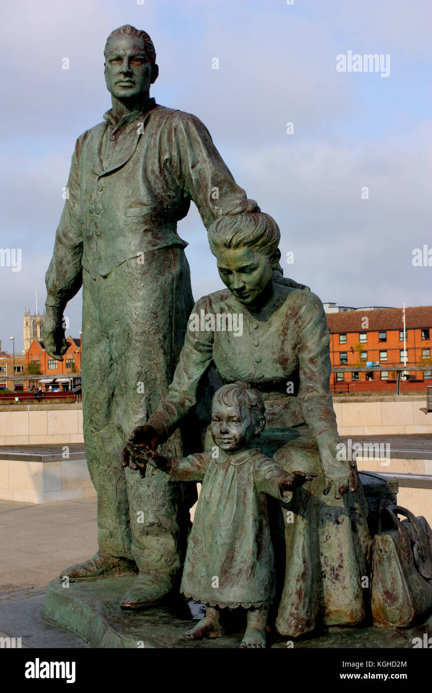 Neil Hadlock's statue about immigration and the city of Kingston-upon ...