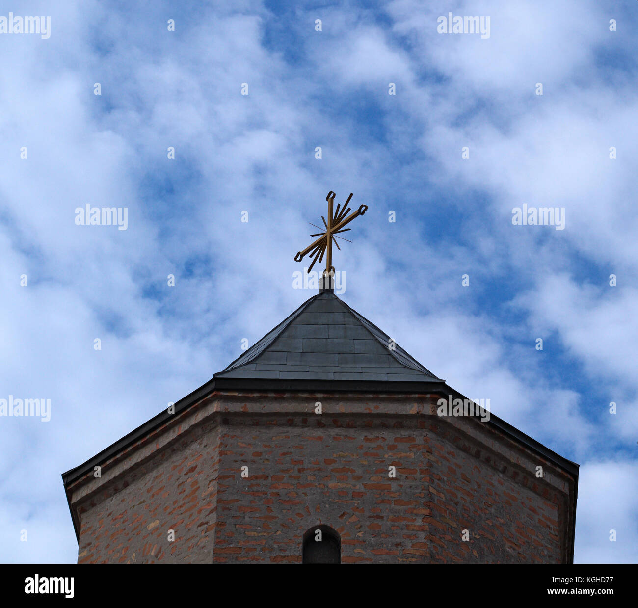 Top of bell tower on orthodox church, and clouds in background Stock ...