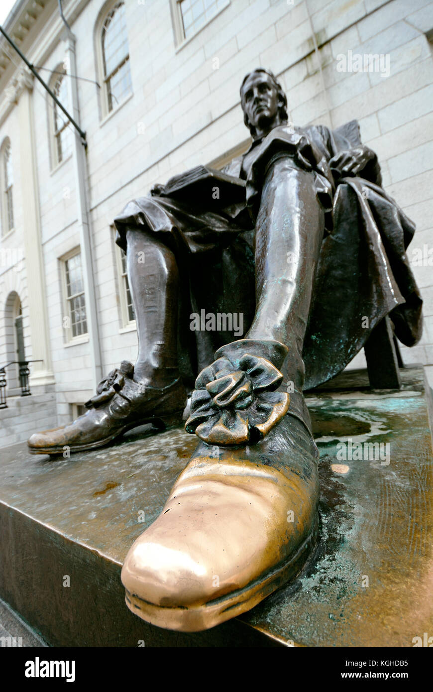 John Harvard statue. Tourists, and aspiring students from all over the ...