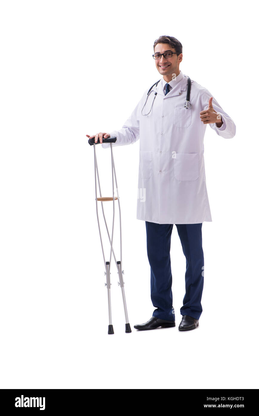 Young doctor physician standing walking isolated on white background ...