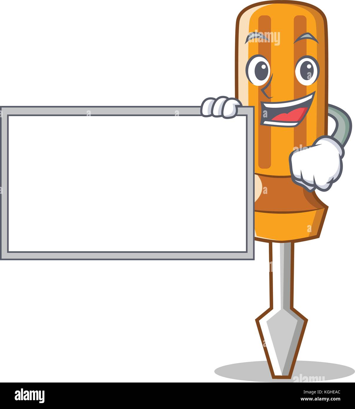 With board screwdriver character cartoon style Stock Vector Image & Art ...