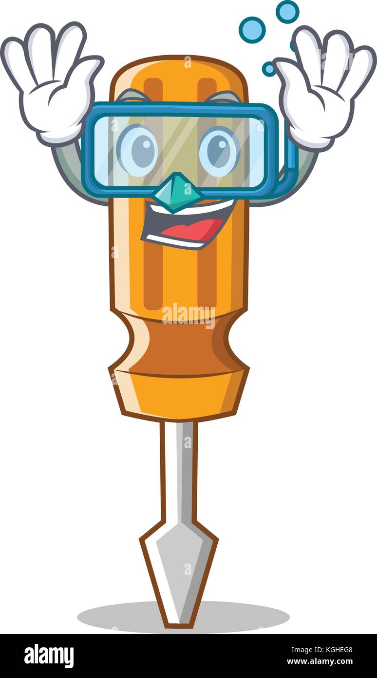 Diving screwdriver character cartoon style Stock Vector Image & Art - Alamy